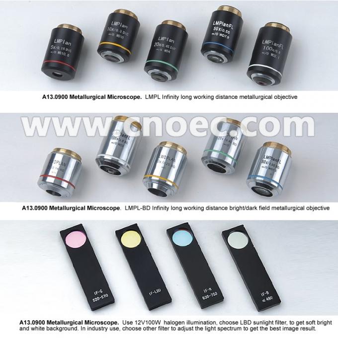 Semi-Apochromatic Objective , DIC Metallurgical Optical Microscope ...