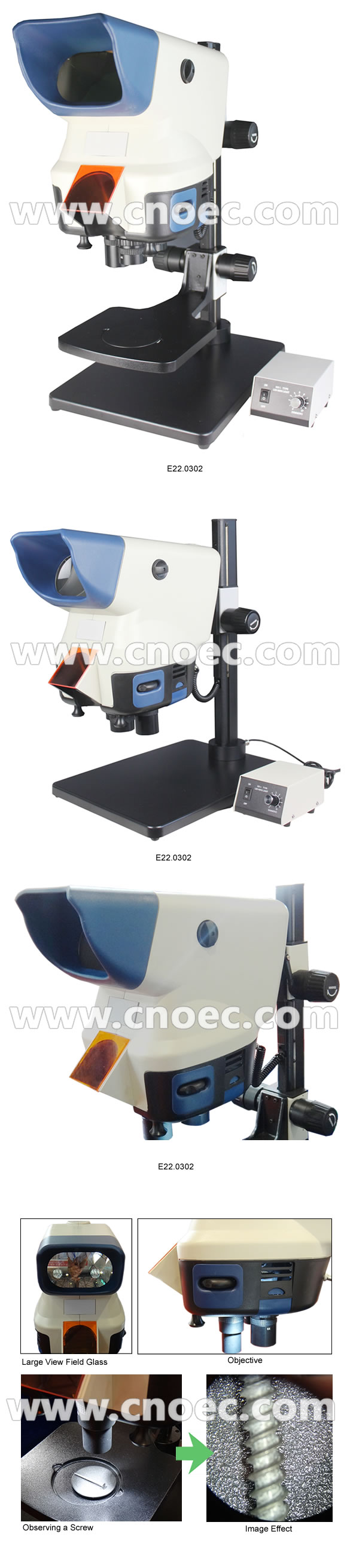 Extra Wide Field Stereo Optical Microscope With Big Base A22.0302 Ce Listed