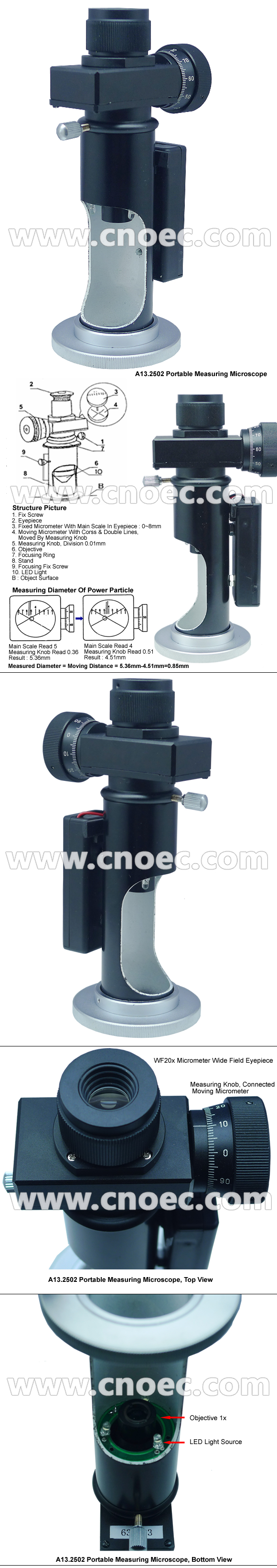 20x Micrometer Eyepiece Portable Measuring MicroscopeA13.2502