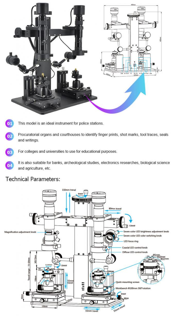 Opto - Edu Digital Comparison Microscope A18.4902 With Sony Imx274 Coms ...