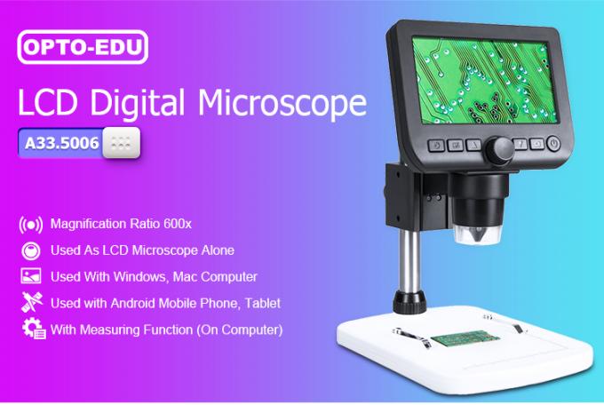 Brightness Adjustable Digital LCD Microscope DC 5V/1A Manual Focus 5mm ...