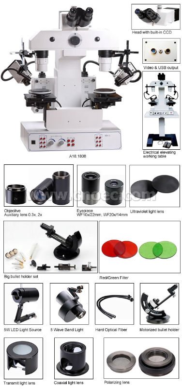 Forensic Digital Bullet Comparison Microscope OPTO-EDU A18.1808 2.7x - 255x
