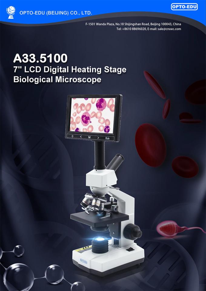 30 Fps Opto Edu A33.5100 7 Inch Digital Microscope Heating Stage Biological