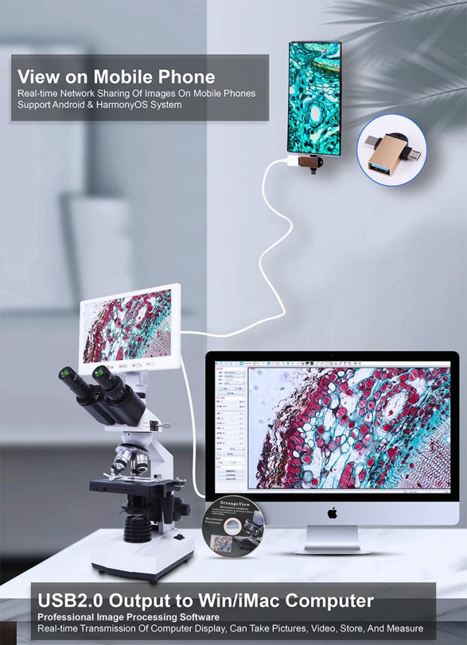 Cmos Sensor 30 Fps Lab Handheld Digital Microscopes