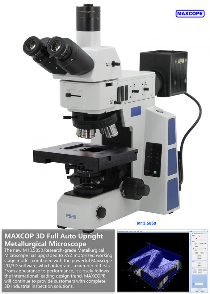Opto Edu M13.5850 Motorized Microscope Metallurgical 3d Usb3.0 Cmos Digital Bd Pl Xyz