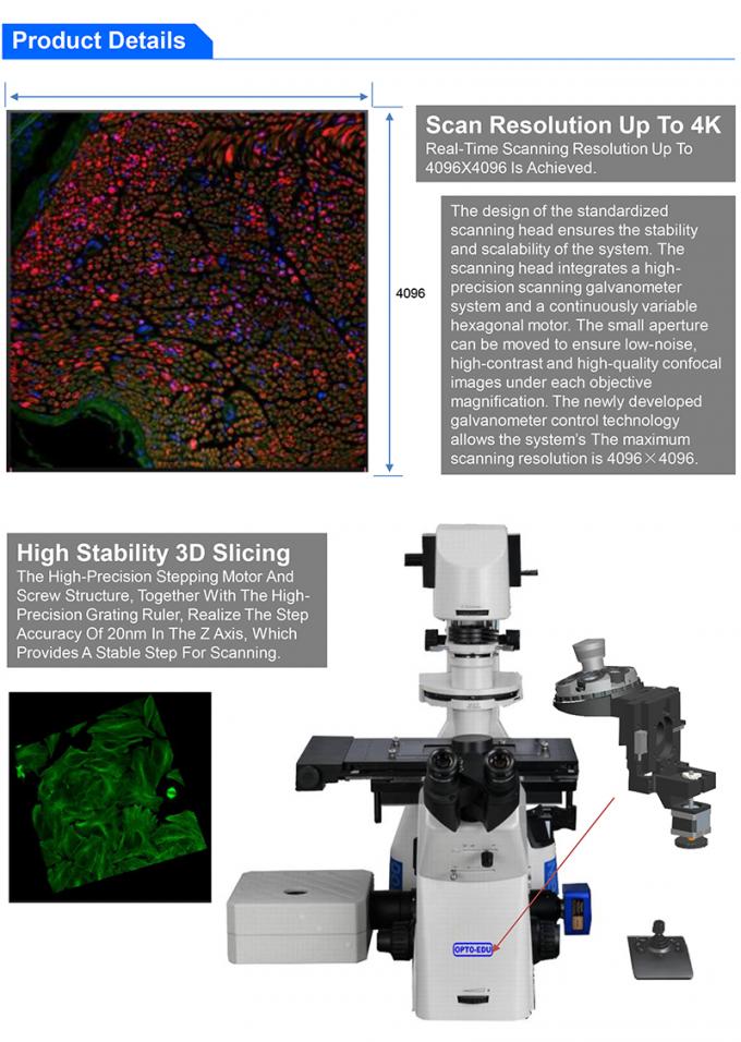 A64.1095 Opto Edu Laser Confocal Microscope Full Auto Motorized