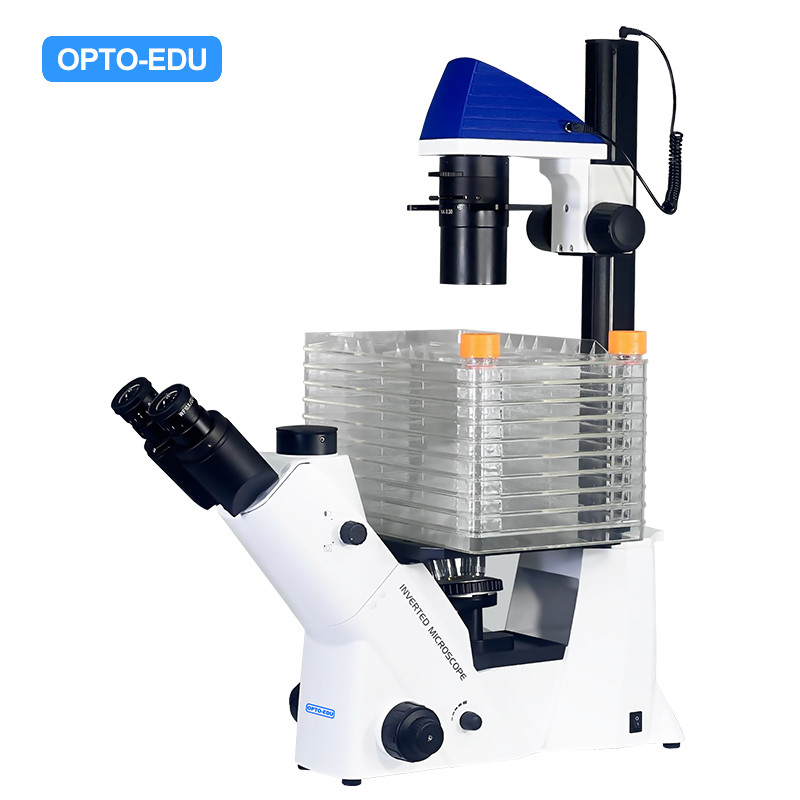 Opto-Edu A14.2604 Inverted Optical Trinocular Phase Contrast Cell Factory Microscope
